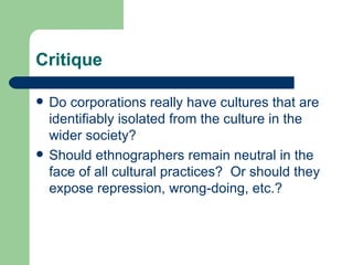 Cultural Approach To Organizations | PPT