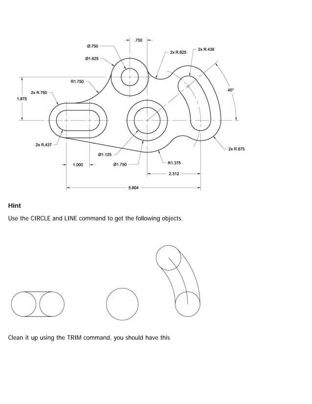 20 days-of-2d-cad-exercises-part-i | PDF