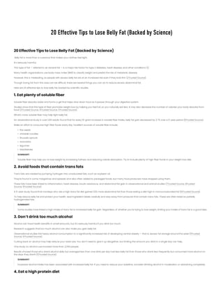 20 effective tips to lose belly fat | PDF