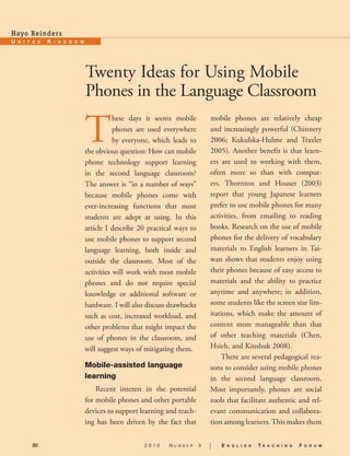 20 ideas-for-using-mobile-phones-in-language-classroom- | PDF