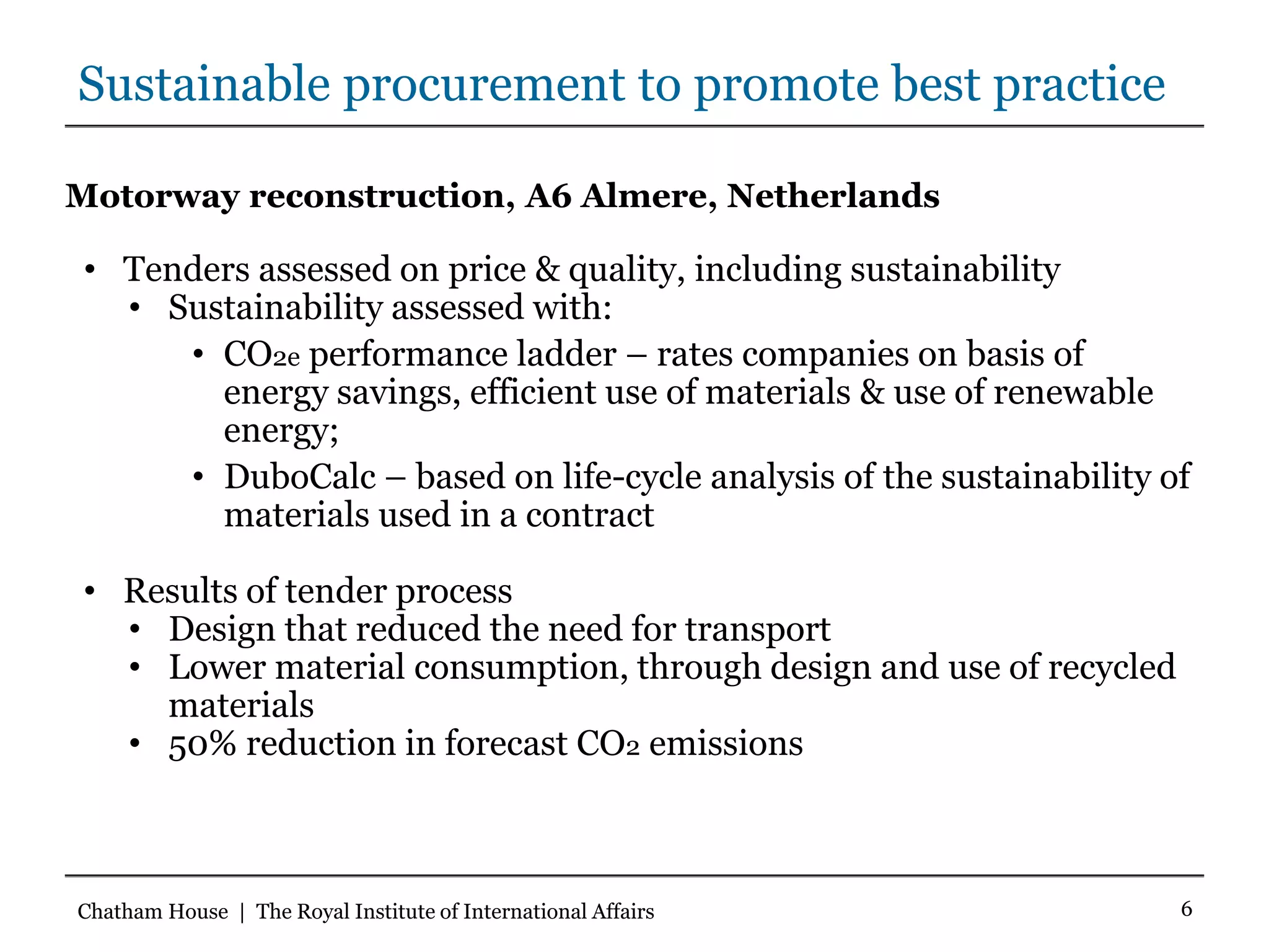 Implementing standards for sustainable infrastructure: the role of ...