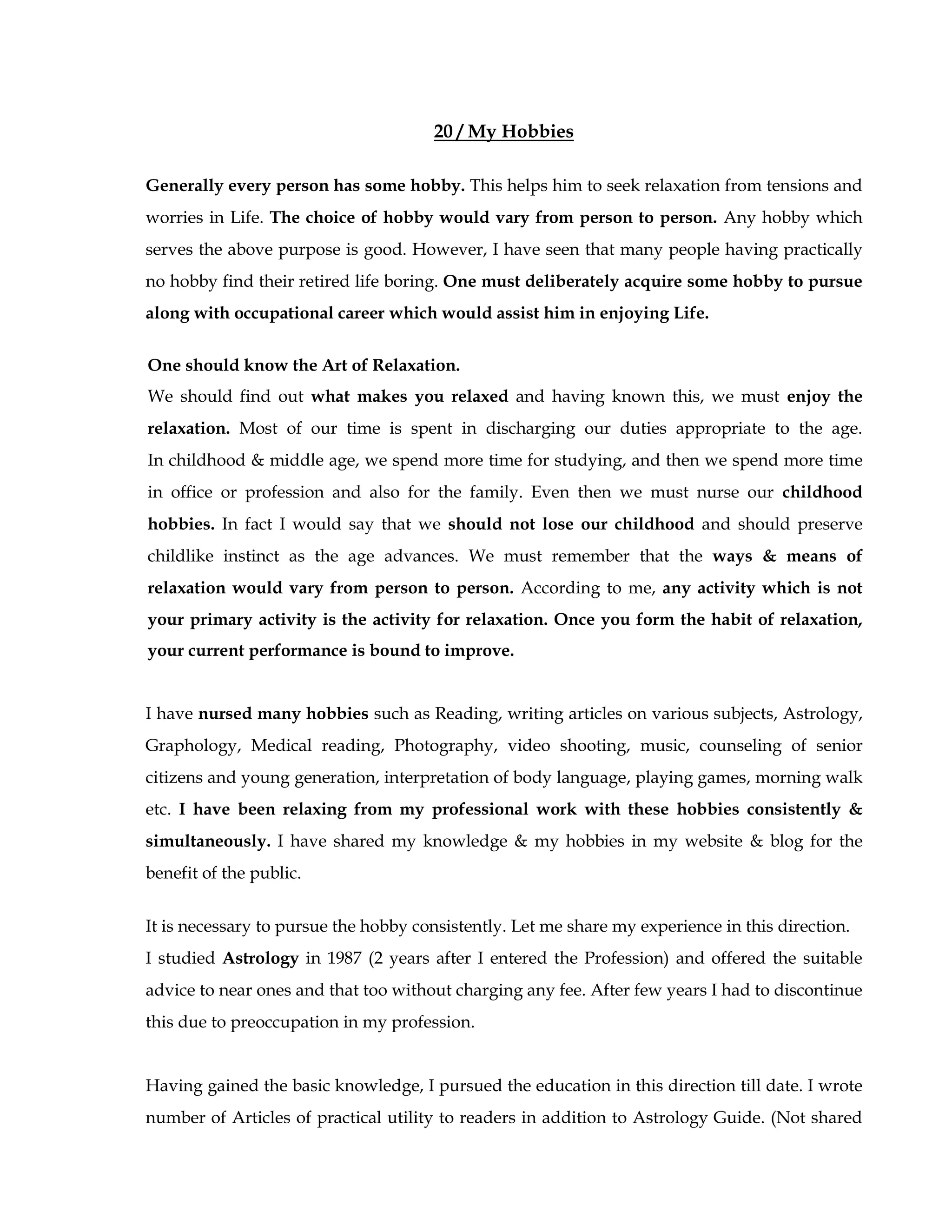 20 my hobbies | PDF