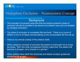 20.(new)occlusal schemes monoplane-neutrocentric concept | PDF