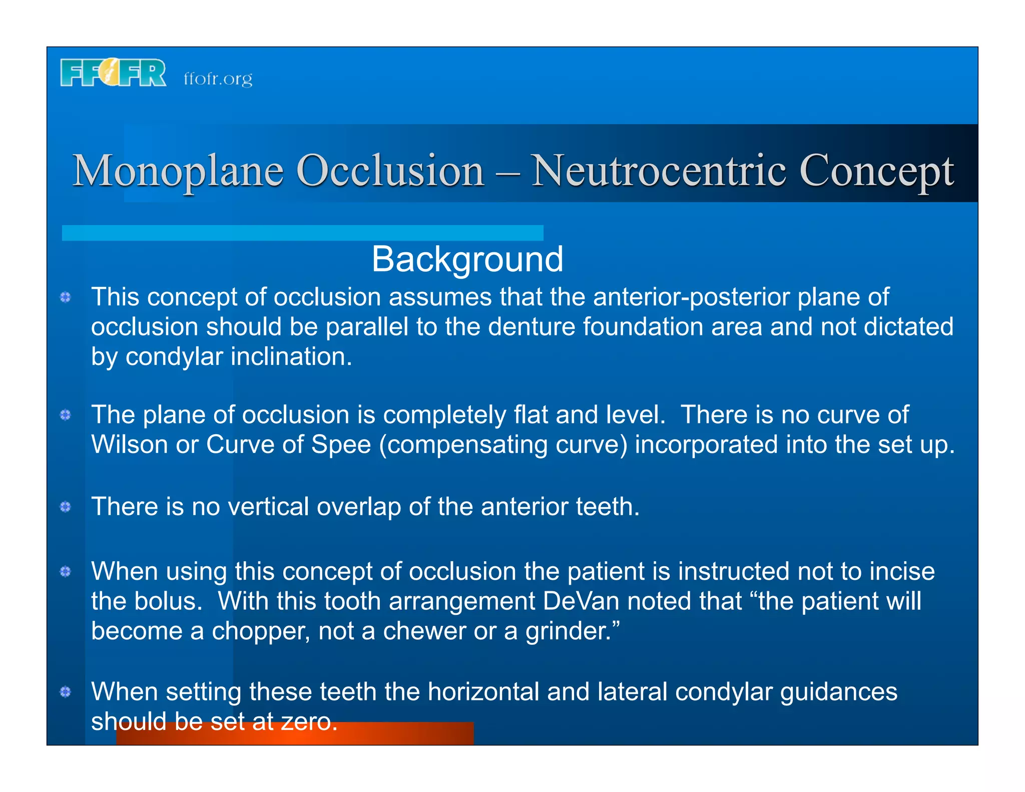 20.occlusal schemes monoplane-neutrocentric concept | PDF