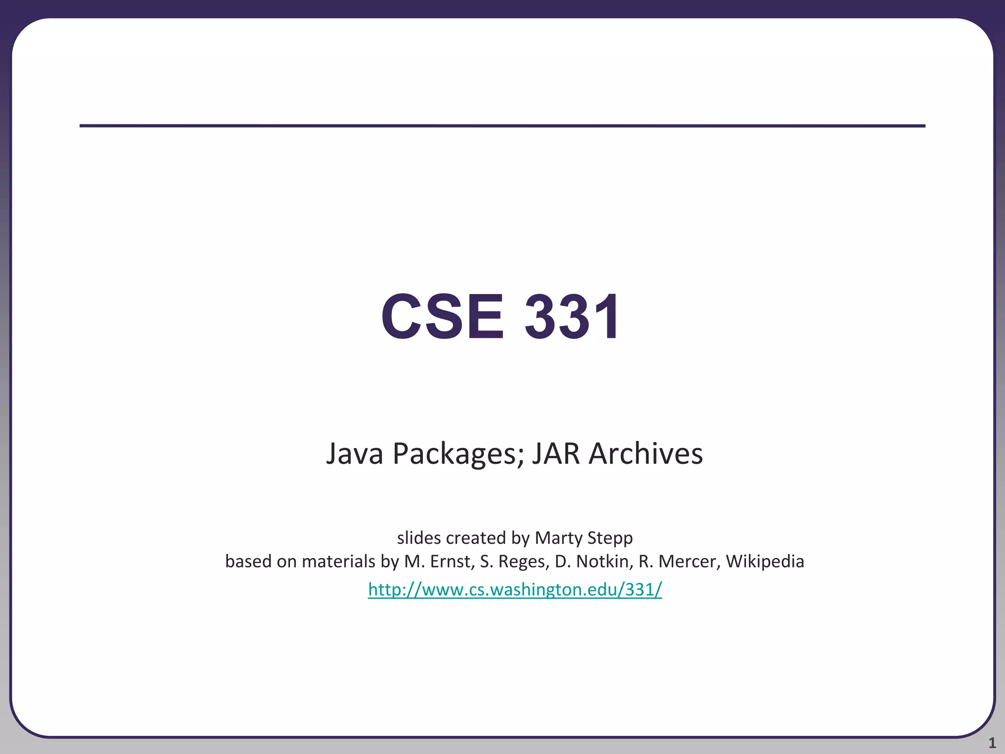 20-packages-jar.ppt | Programming Languages | Computing