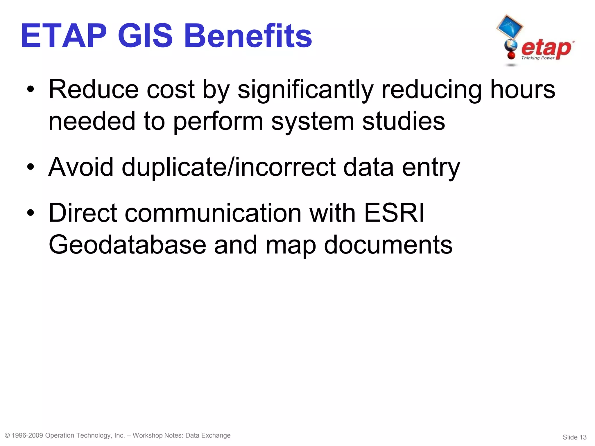 ETAP - pde gis - Data Exchange | PDF