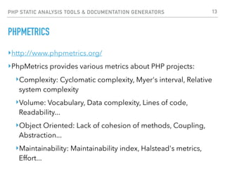 20 PHP Static Analysis and Documentation Generators #burningkeyboards | PDF