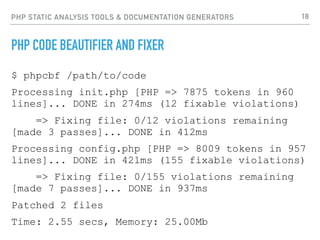 20 PHP Static Analysis and Documentation Generators #burningkeyboards | PDF