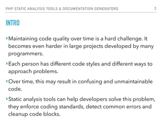 20 PHP Static Analysis and Documentation Generators #burningkeyboards | PDF