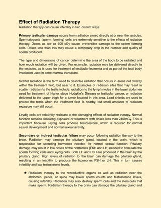 Radiation Biology- Effect of Radiations on Male Reproductive System | PDF