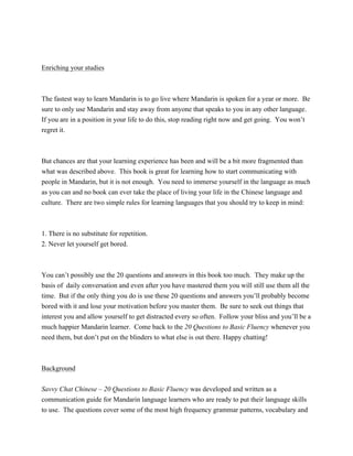 20 Questions to Basic Chinese Fluency | PDF