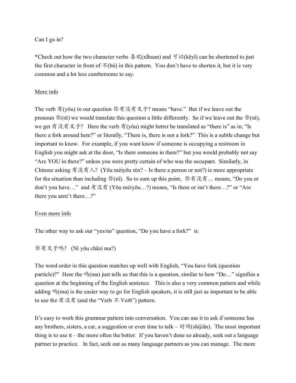 20 Questions to Basic Chinese Fluency