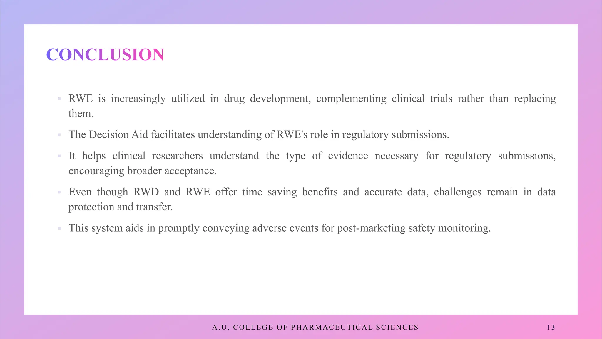 Real-world evidence and its role in Regulatory Decision Making | PPTX