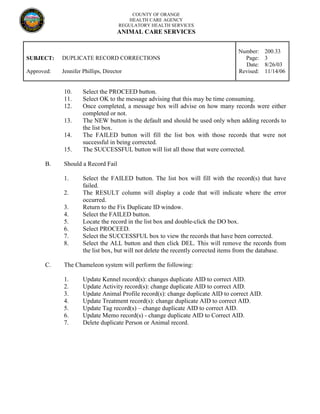 200.33 duplicate records correction | PDF