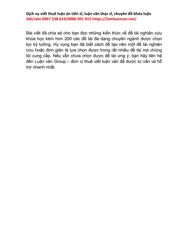 200+ MẪU ĐỀ TÀI NGHIÊN CỨU KHOA HỌC HAY VÀ ẤN TƯỢNG NHẤT 2022 | DOCX