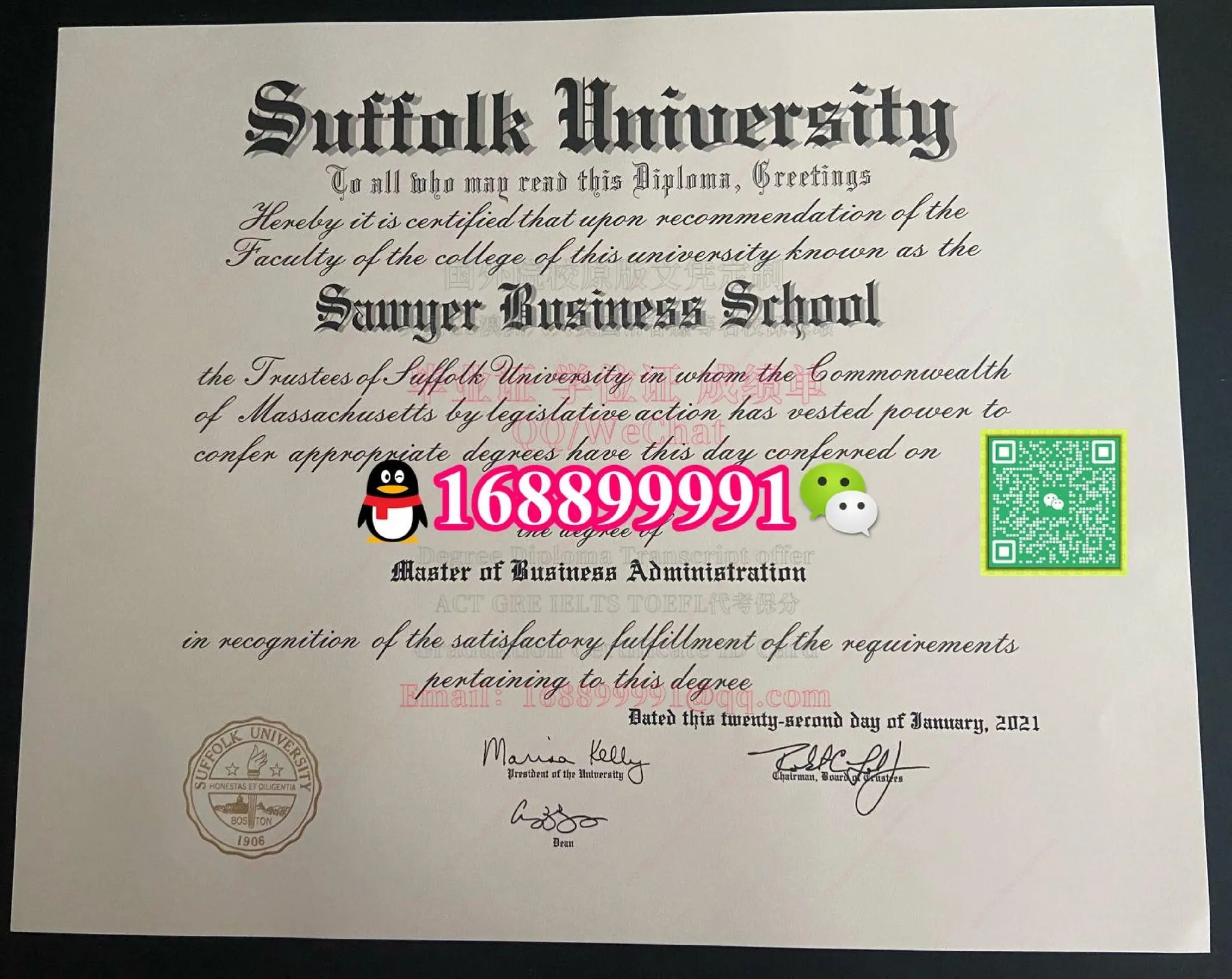 Suffolk University degree offer diploma Transcript | PPT