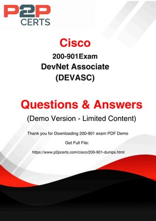 Starting My Cisco 200-901 Exam Prep Thanks for p2pcerts | PDF
