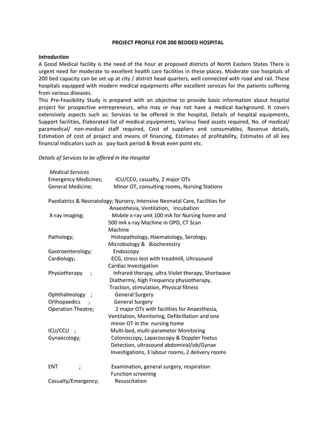 200 bed-hospital-project-report | PDF | Healthcare Industry | Industries