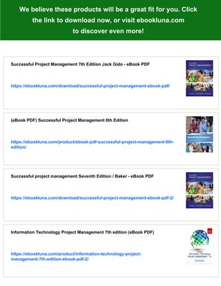 (Original PDF) Successful Project Management 7th Edition | PDF