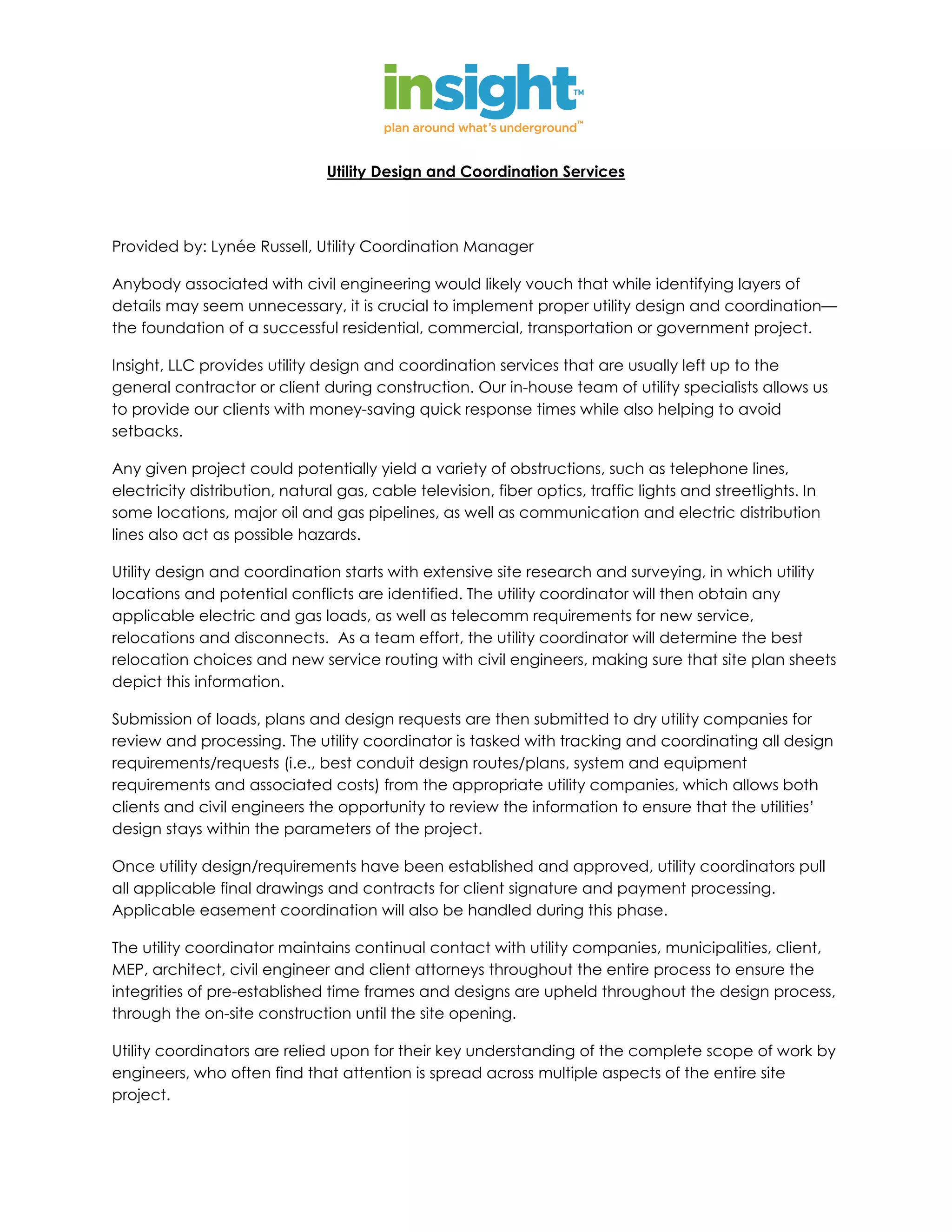 Utility Design & Coordination Blog | PDF