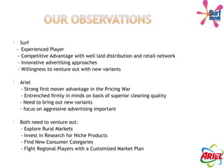 surfexcel-ariel-ppt | PPT | Marketing and Advertising | Business