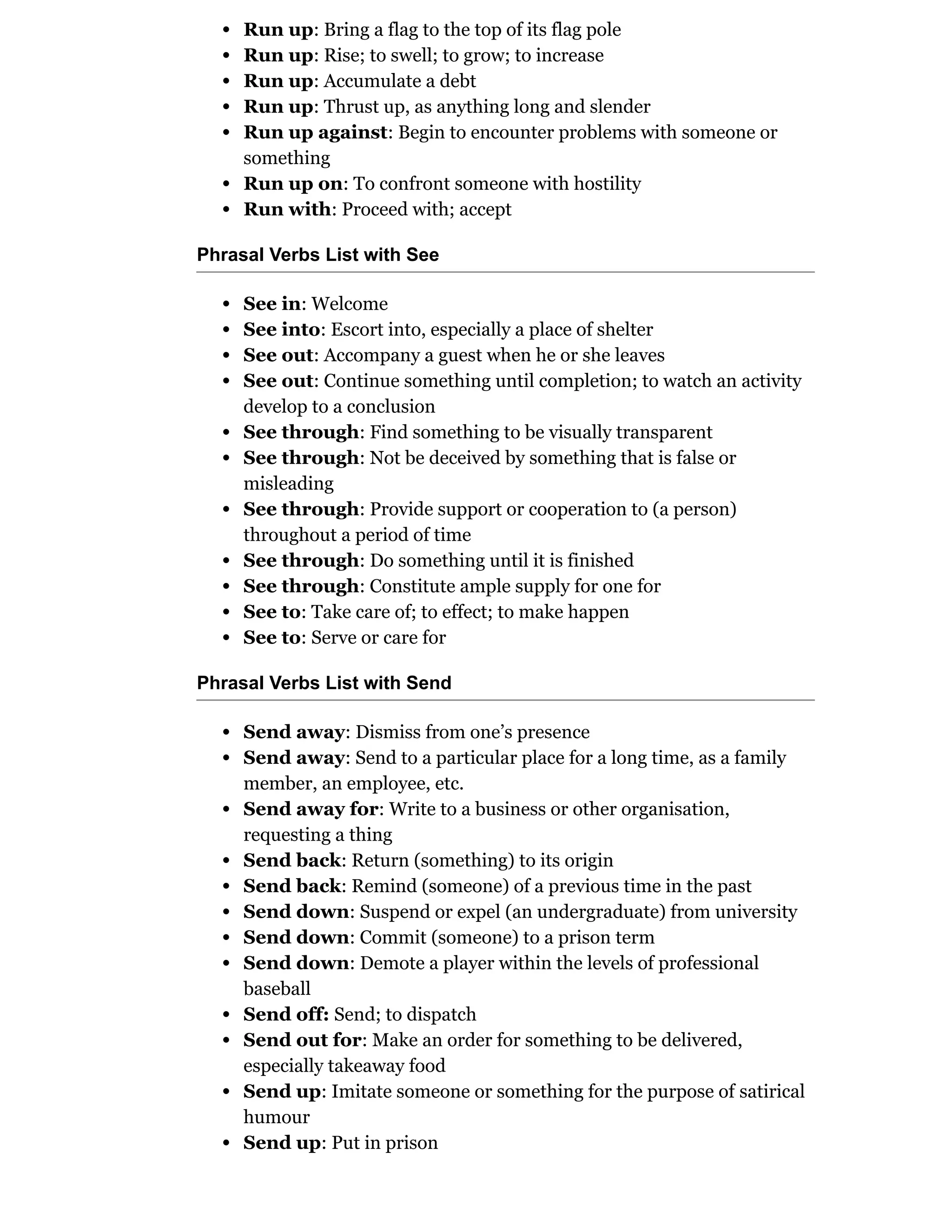 2000 Common Phrasal Verbs List From A Z Pdf