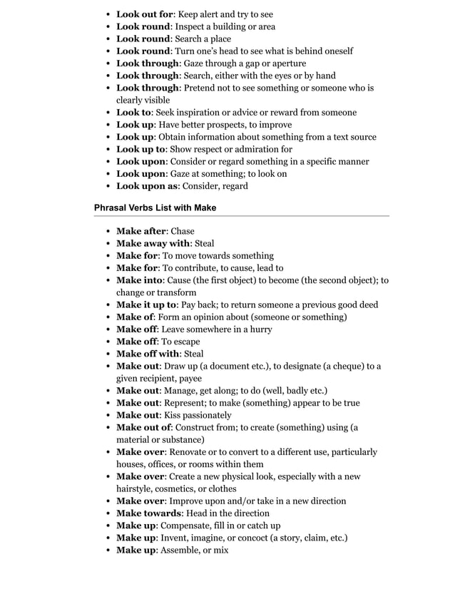 2000 Common Phrasal Verbs List From A Z Pdf