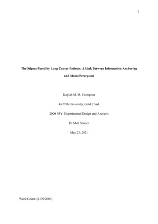 The Stigma Faced by Lung Cancer Patients: A Link Between Information ...