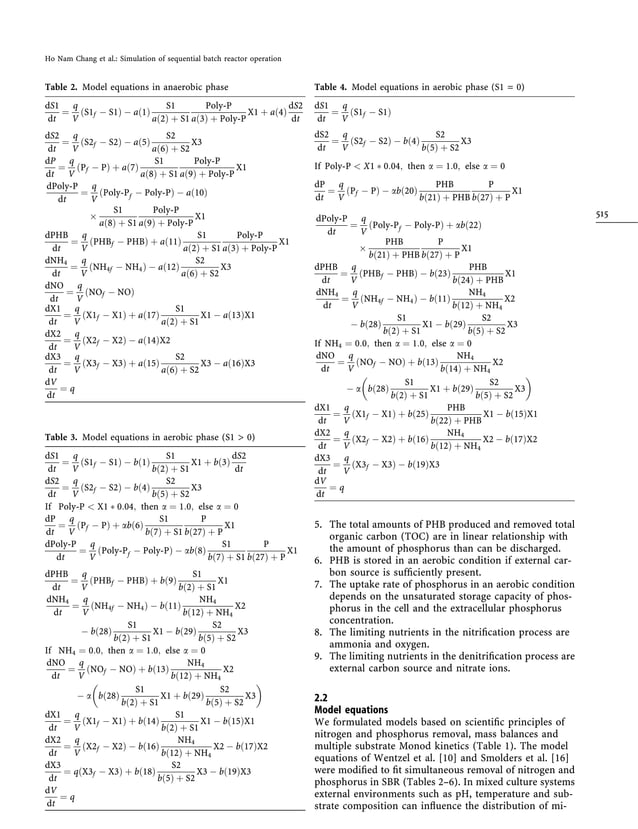 2000 simulation of sequential batch reactor (sbr) operation for simultaneous removal of nitrogen ...