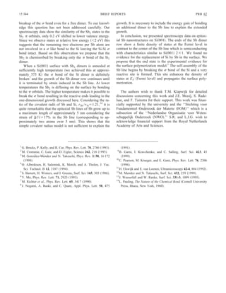 2000 surface polymerization of epitaxial sb wires on si(001) | PDF