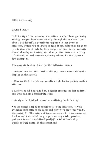2000 words essay CASE STUDY Select a significant event o.docx