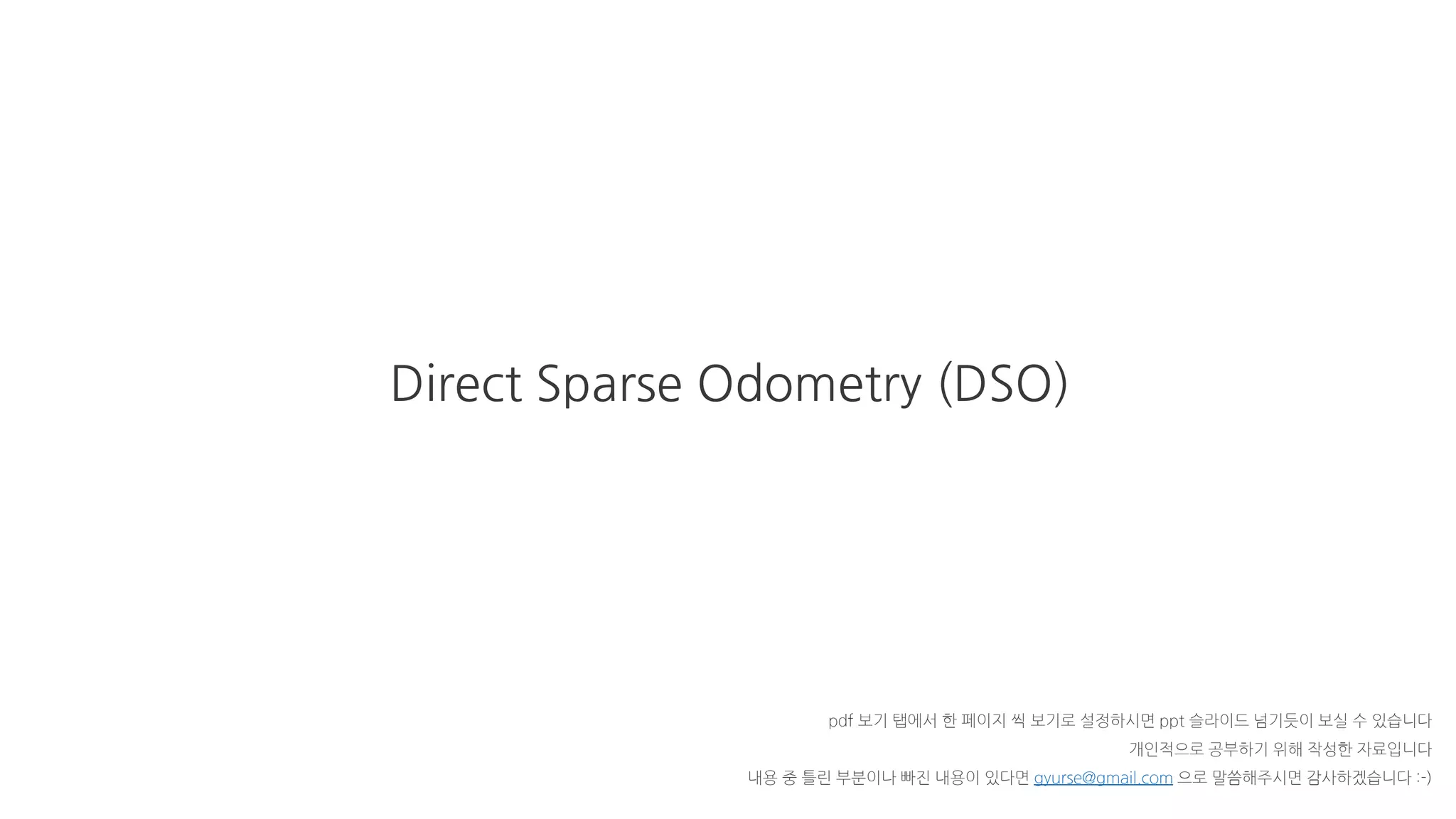 Direct Sparse Odometry (DSO) Review | PDF