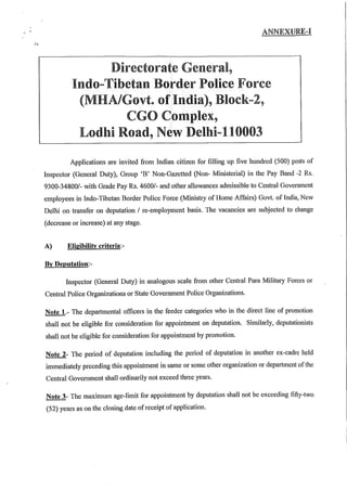 ITBP Notification 2015 | PDF