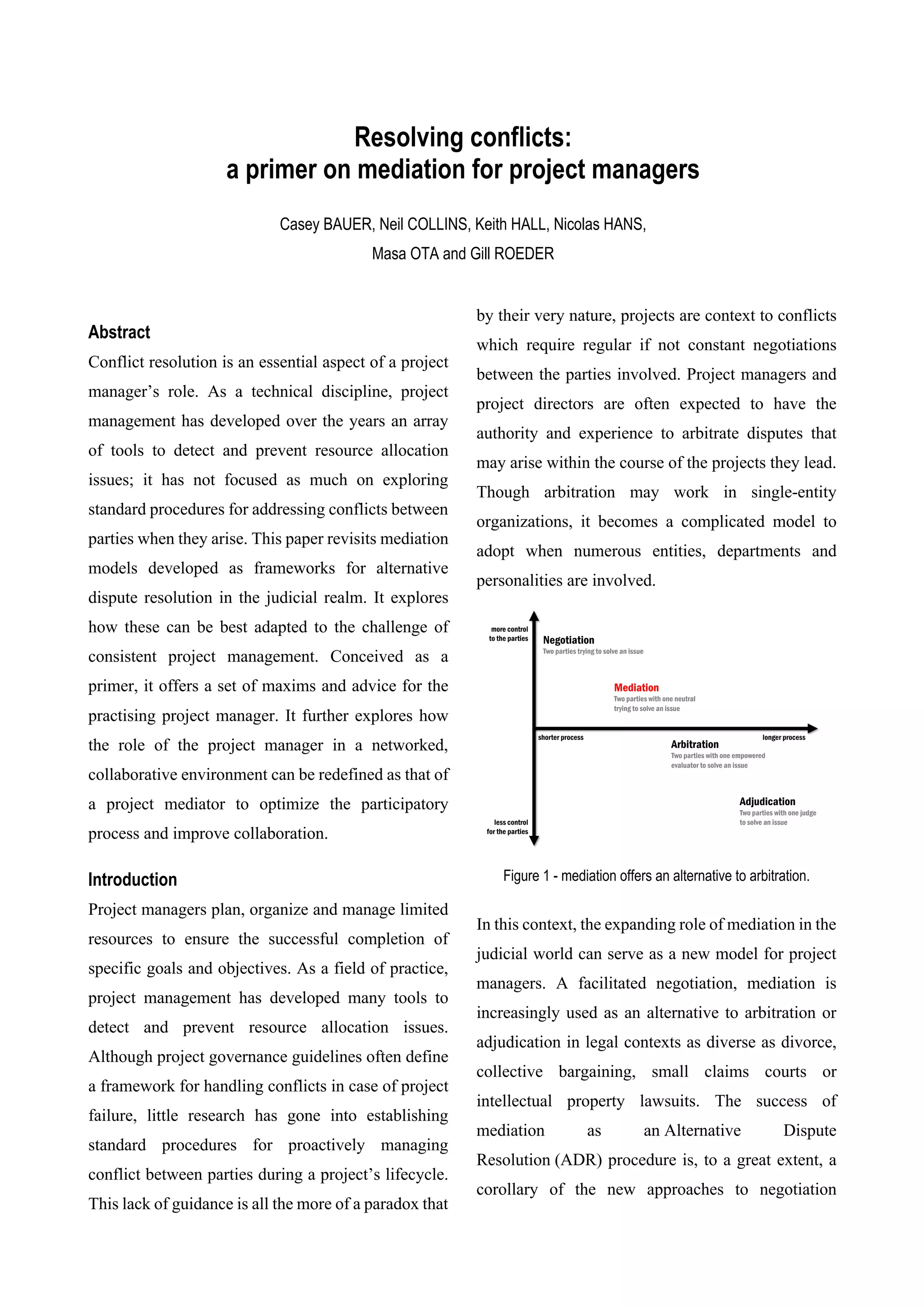 A primer on mediation for project managers | PDF