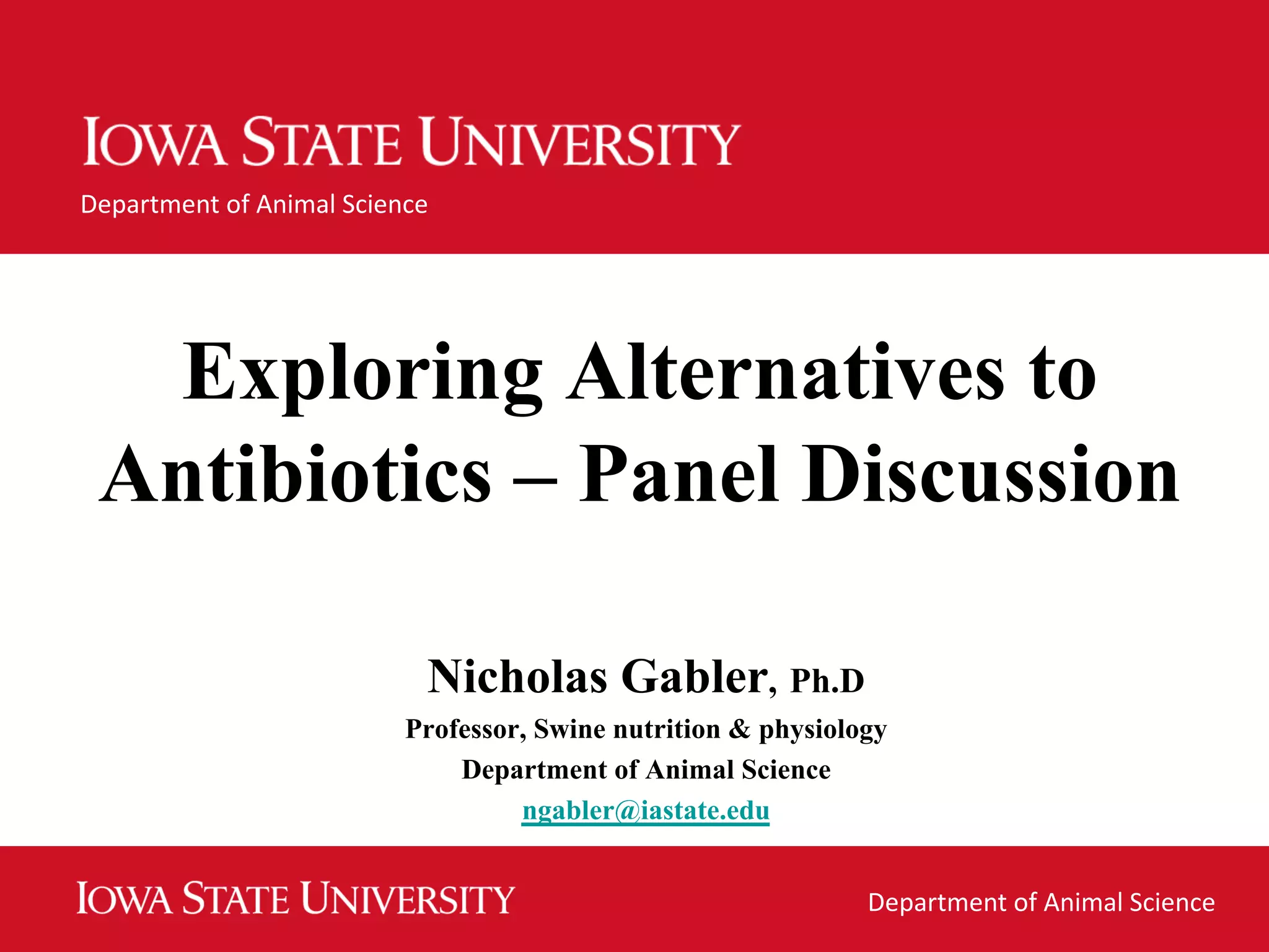 Dr. Nick Gabler - Alternatives to Antibiotics | PDF