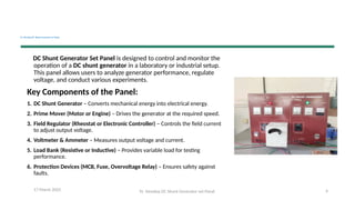 DC SHUNT GENERATOR SET PANALDC SHUNT GENERATOR SET PANAL | PPT