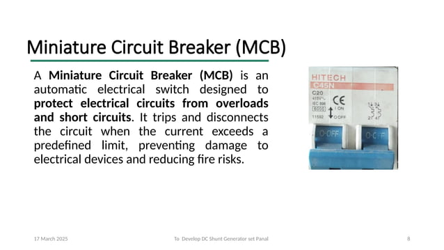 DC SHUNT GENERATOR SET PANALDC SHUNT GENERATOR SET PANAL | PPTX