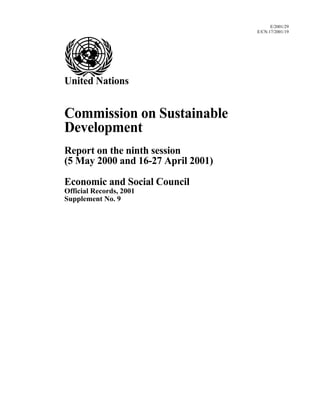 2001 9th Report - Commission on Sustainable Development (CSD) | PDF