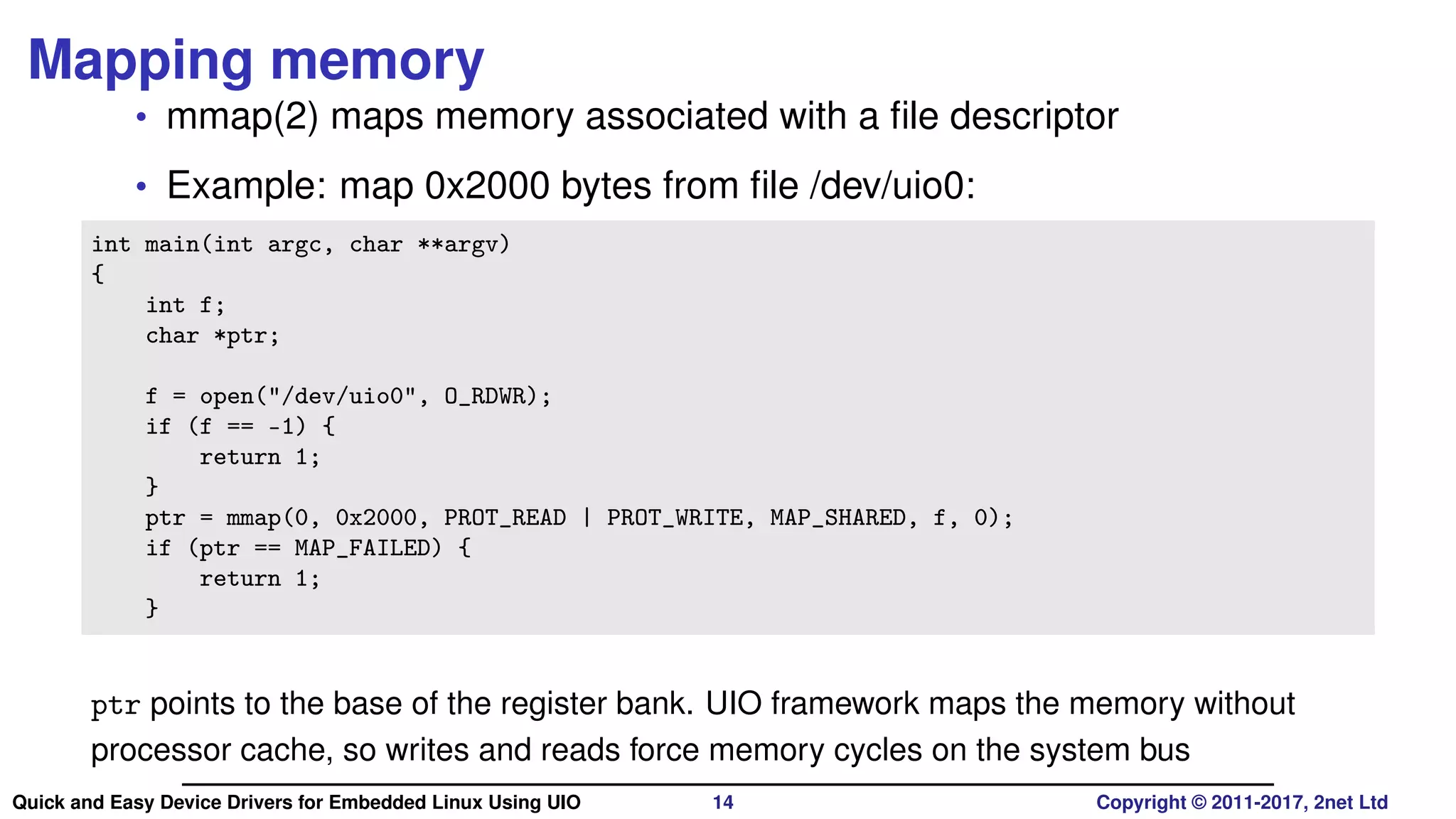Quick and Easy Device Drivers for Embedded Linux Using UIO | PDF