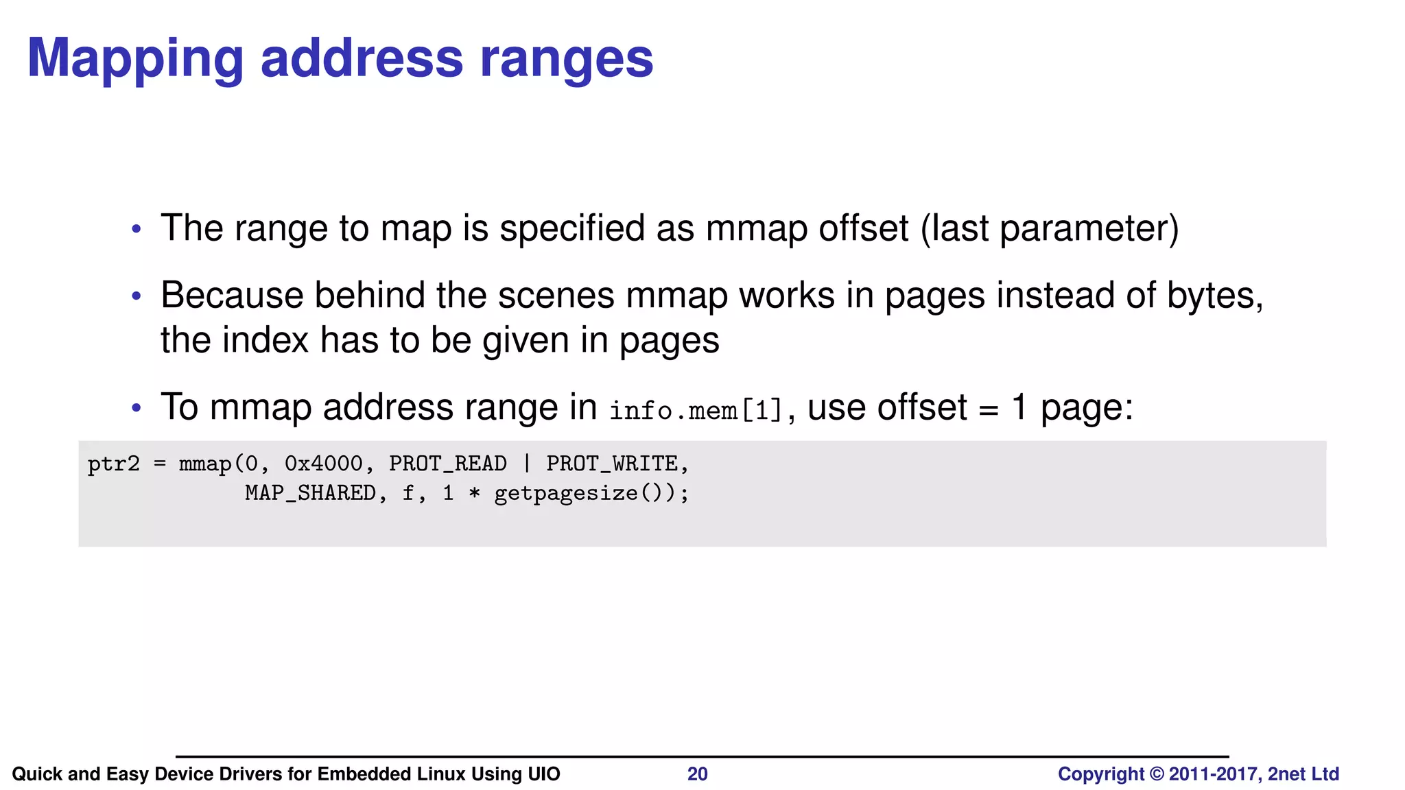 Quick and Easy Device Drivers for Embedded Linux Using UIO | PDF