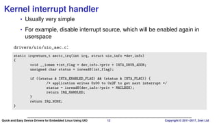 Quick and Easy Device Drivers for Embedded Linux Using UIO | PDF