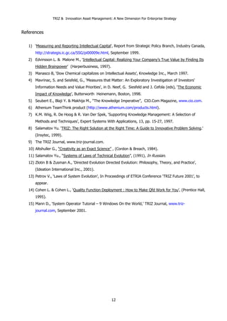 2001 triz and innovation asset management | PDF