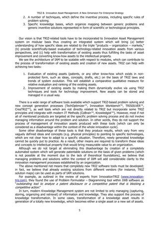2001 triz and innovation asset management | PDF