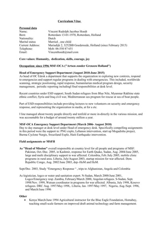 CV, Hoedt Vincent June 2015 | DOC