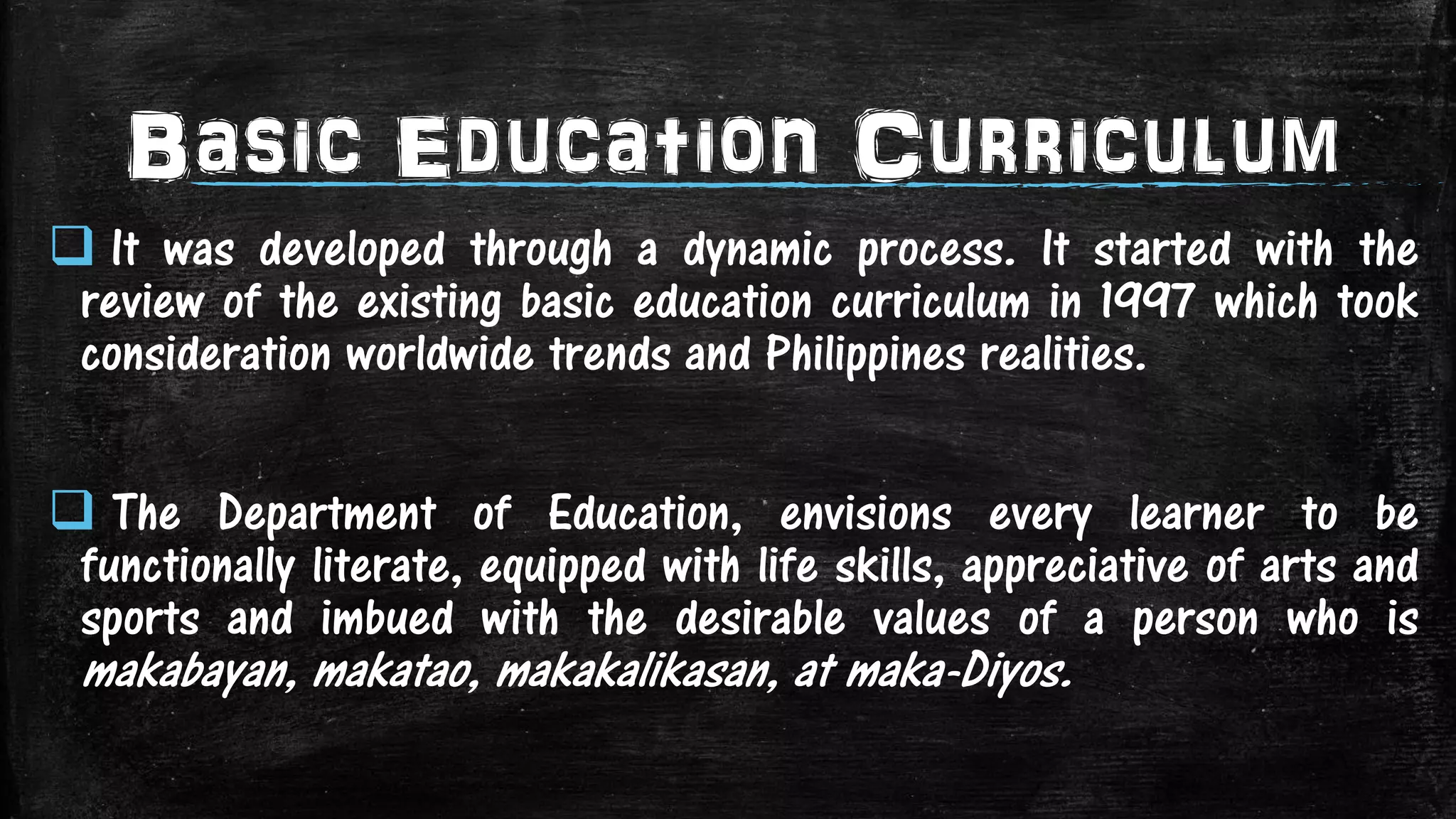 2002 Basic Education Curriculum | PDF