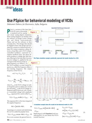Use pspice for behavioral modeling of VCOs, EDN 2002 | PDF