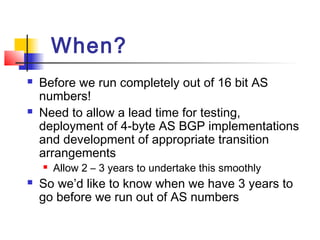 BGP ASN exhaustion | PPT