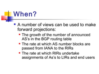 BGP ASN exhaustion | PPT | Internet | Computing