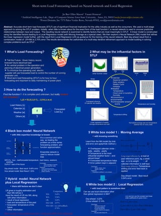 Short-term Load Forecasting based on Neural network and Local RegressionJie | PPT