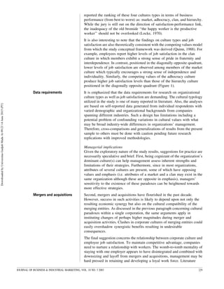 2003 organizational culture and job satisfaction | PDF